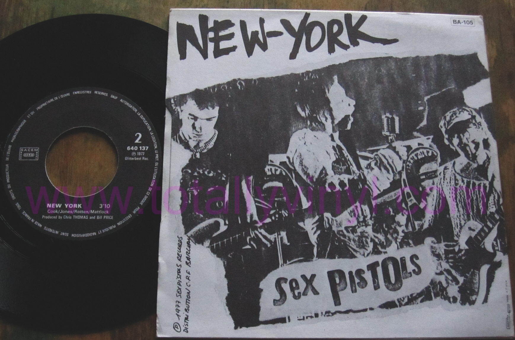 Totally Vinyl Records Sex Pistols Submission 7 Inch Picture Cover
